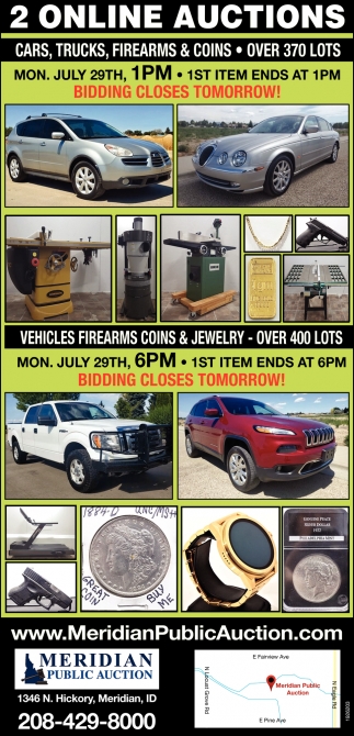 2 Online Auctions, Meridian Public Auction, Meridian, ID