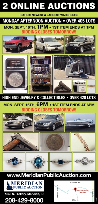 2 Online Auctions, Meridian Public Auction, Meridian, ID
