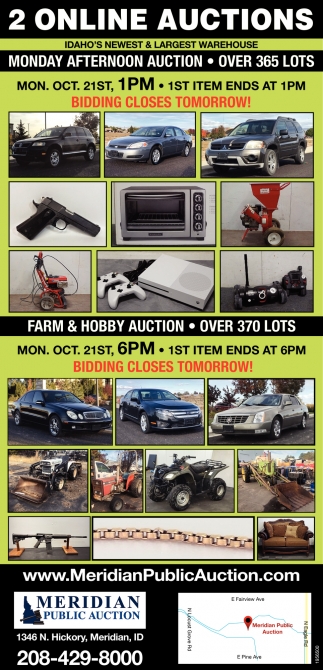 2 Online Auctions, Meridian Public Auction, Meridian, ID