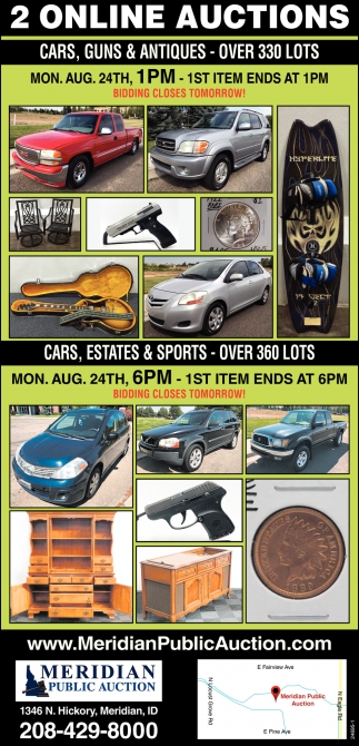 2 Online Auctions, Meridian Public Auction, Meridian, ID
