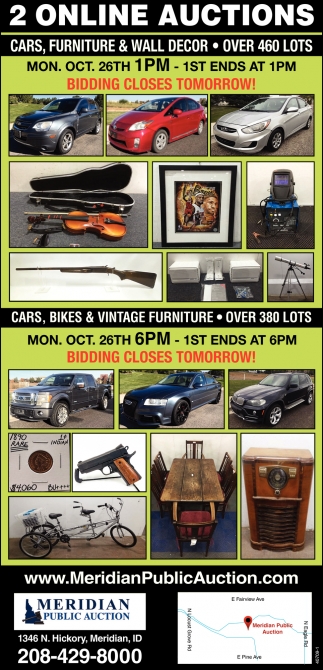 2 Online Auctions, Meridian Public Auction, Meridian, ID